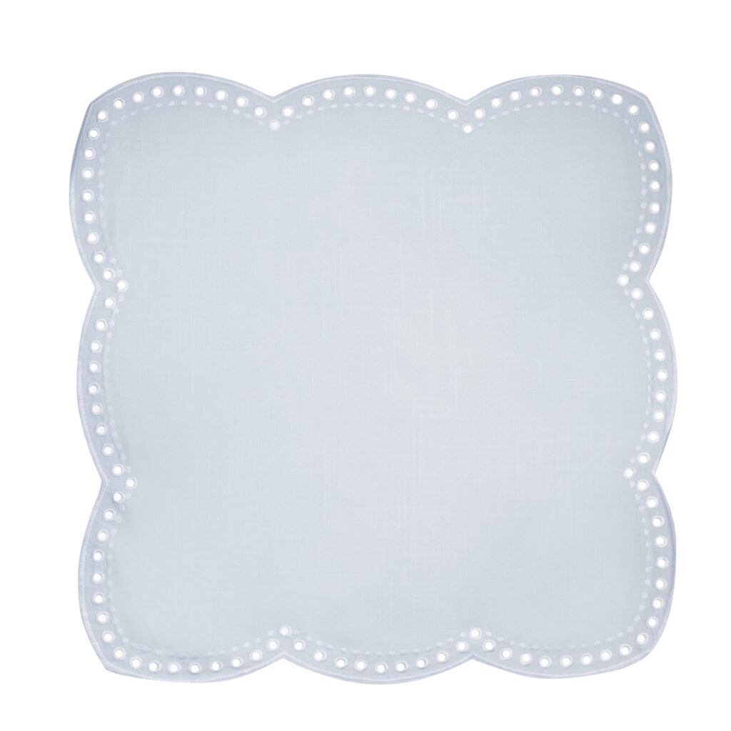 Powder Blue Scalloped Napkin - ELEGANT EDGE