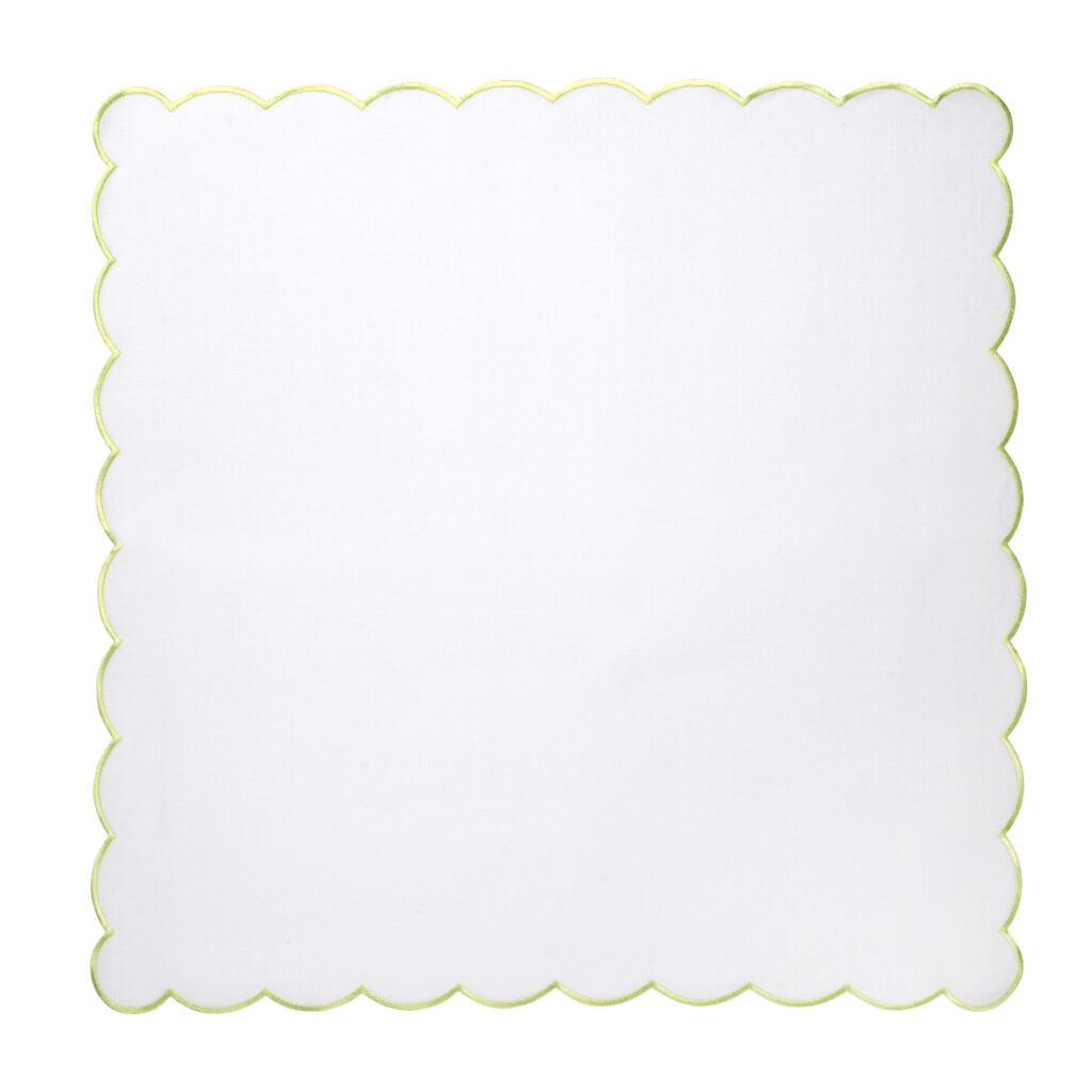 Mint Green Scalloped Edge Napkin - ELEGANT EDGE
